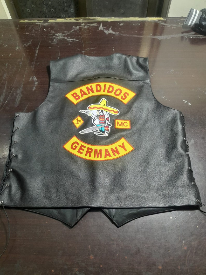 Bandidos Patches Biker Vest Iron-on Jacket for Motorcycle Enthusiasts ...