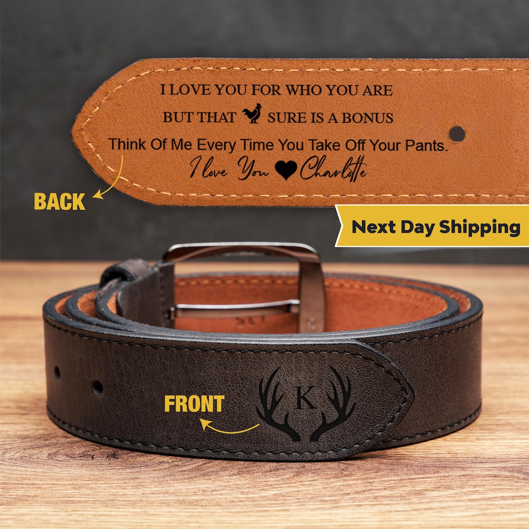 Customizable Belt for Him Fun Gift Idea, Leather Belt for Anniversary ...