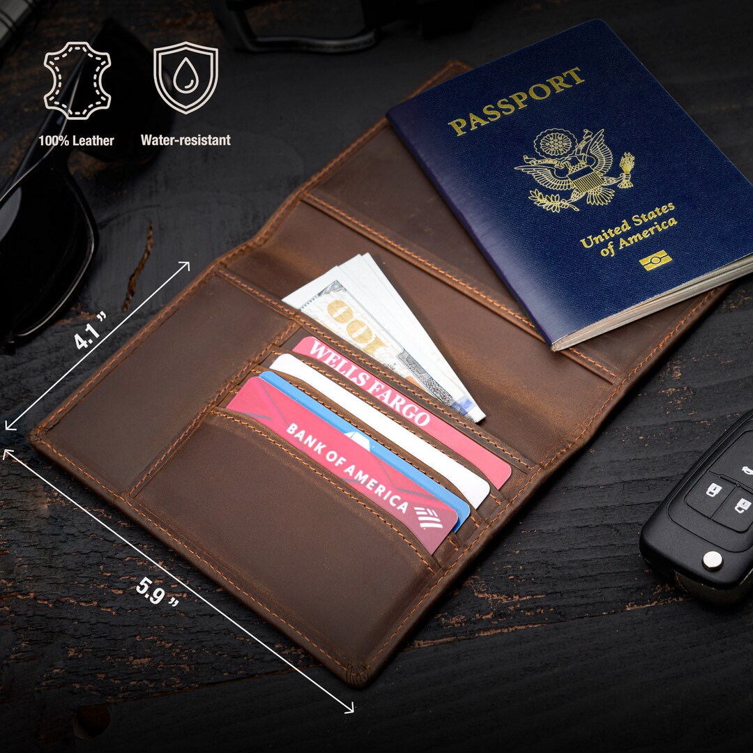 Dark Brown Leather Passport Case Handmade Leather Passport - Etsy