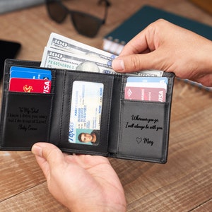 Customizable Leather Trifold Wallet Handmade Leather Wallet, Leather ...