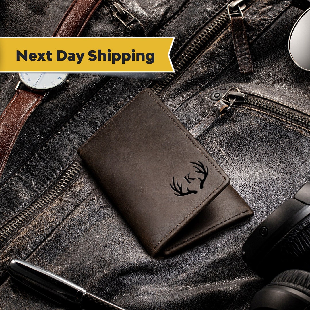 Customizable Leather Trifold Wallet Handmade Leather Wallet, Leather ...