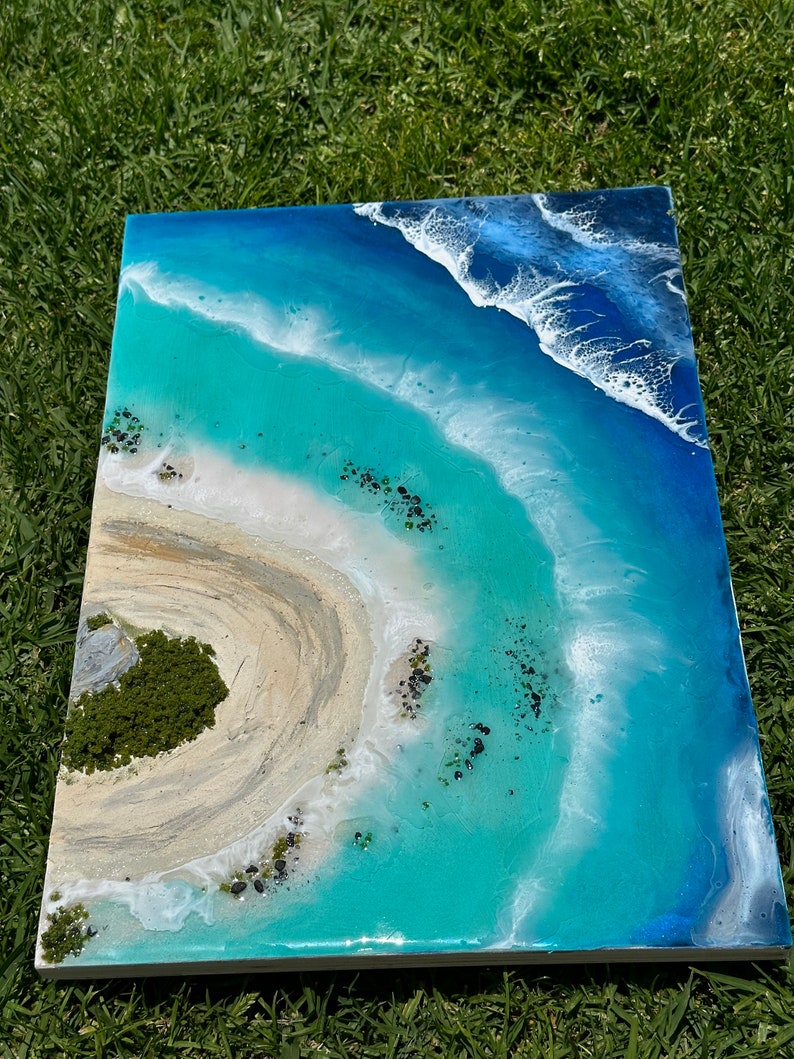 Resin Ocean Wave Painting, Epoxy Ocean Picture, Sea Epoxy, Beach Art ...