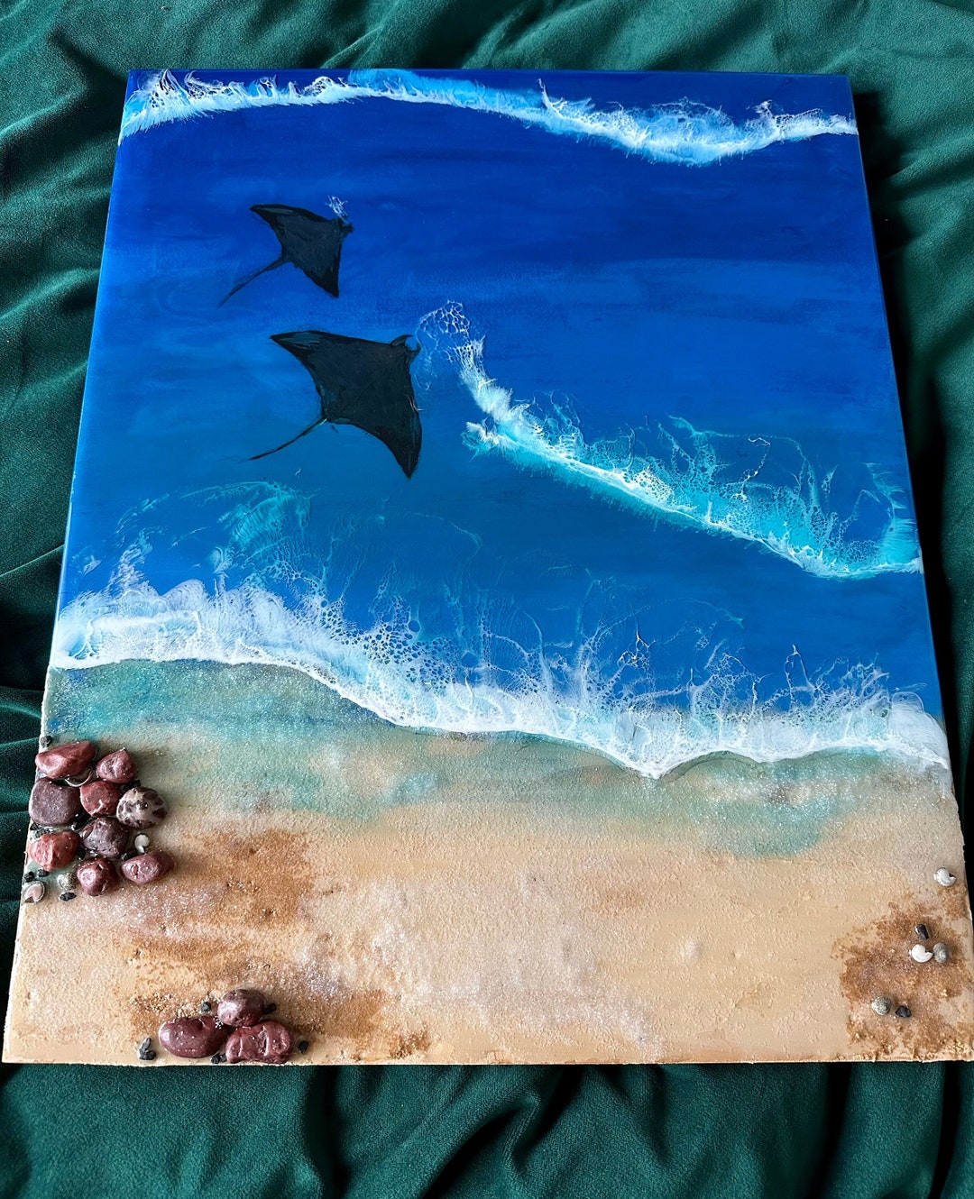 Epoxy Ocean, Ocean Themed 3D Picture, Ocean Beach Wave, Sand Beach Art ...