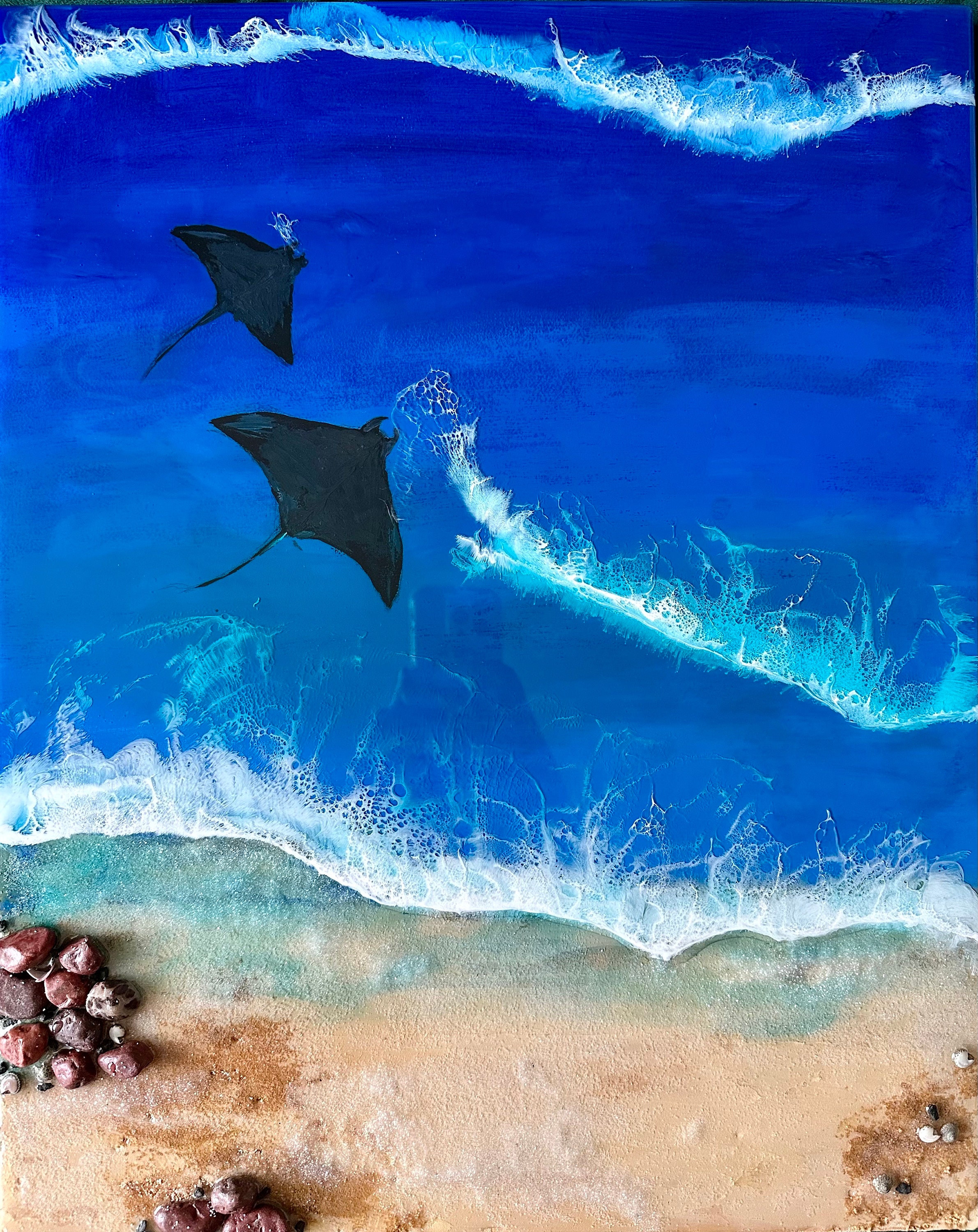 Epoxy Ocean, Ocean Themed 3D Picture, Ocean Beach Wave, Sand Beach Art ...