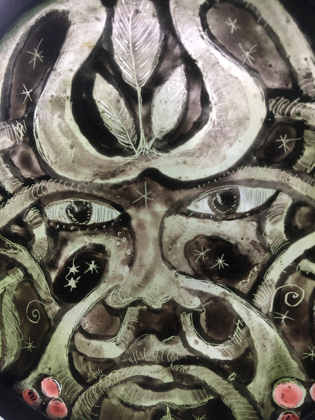 Small Stained Glass Panel With Green Man. - Etsy UK