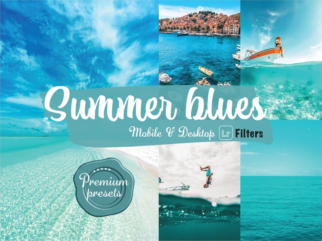 8 Summer Presets Lightroom Blue Tones Instagram Travel Filters Presets ...