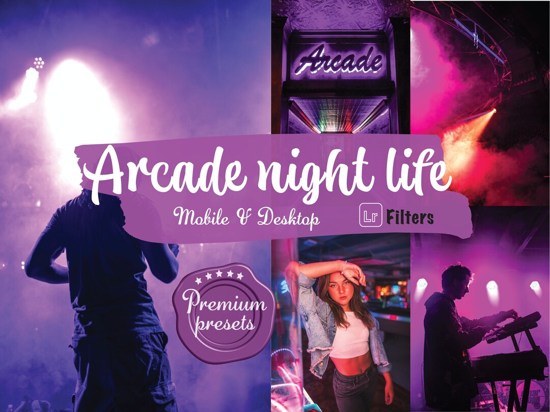 7+1 Arcade Night Life Lightroom Presets for Mobile Desktop, Night City ...