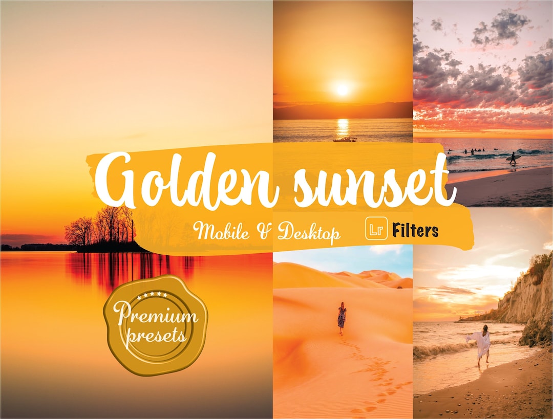 10 Golden Sunset Presets Lightroom Golden Hour Filters Instagram Sunset ...