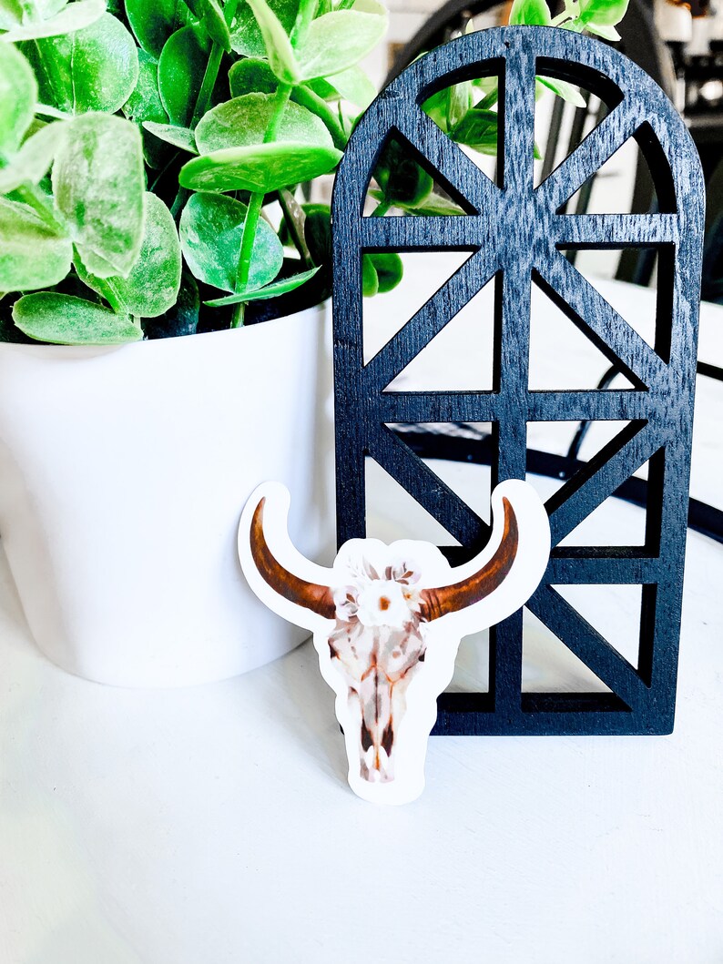 Floral Longhorn Sticker Western Sticker Cowgirl Sticker - Etsy