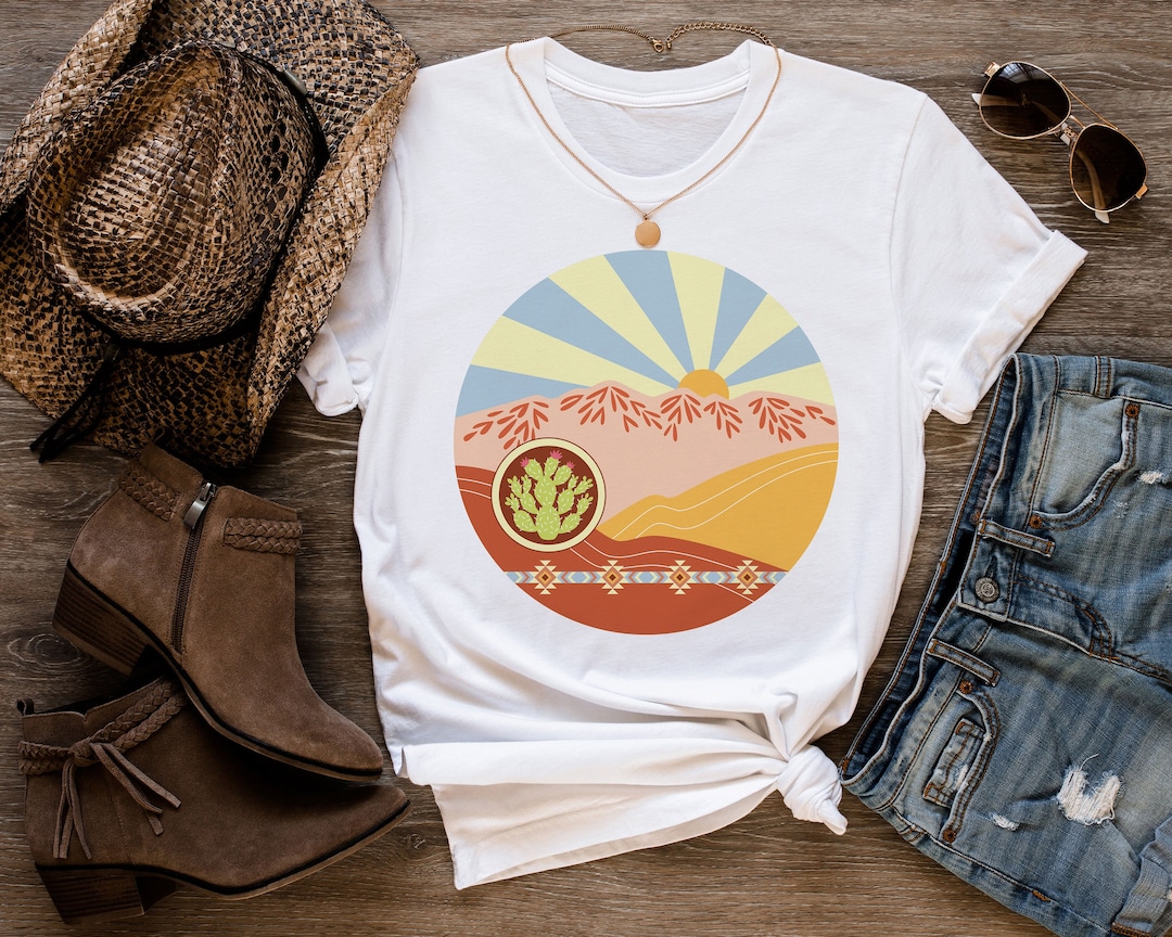 Desert Tshirt, Desert Tee, Desert Cactus Shirt, Desert Landscape Shirt ...