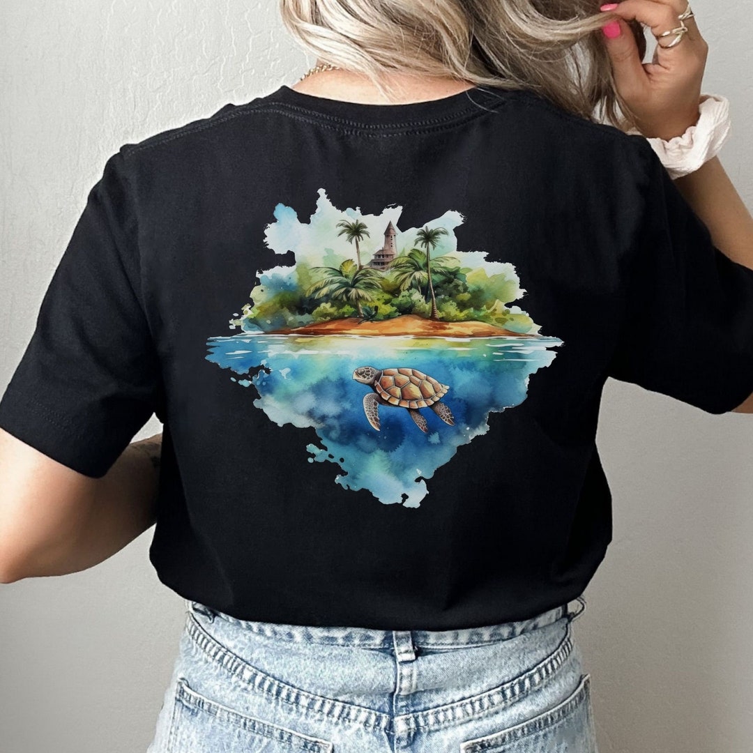 Watercolor Sea Turtle Tshirt Sea Turtle Shirt Summer Island - Etsy