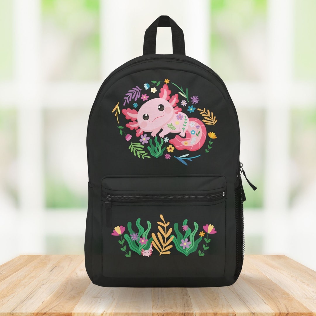 Axolotl Floral Backpack, Axolotl Flower Backpack Limited Edition - Etsy