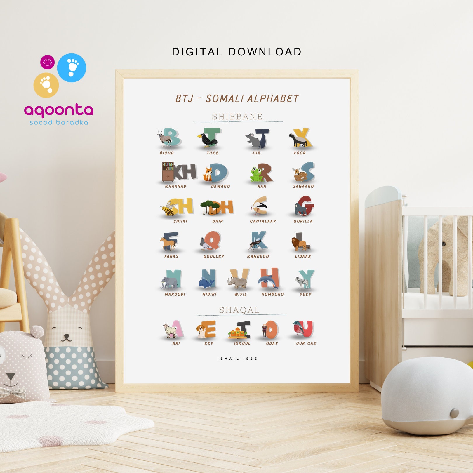 BTJ Abc Somali Alphabet Early Childhood Education Canvas - Etsy