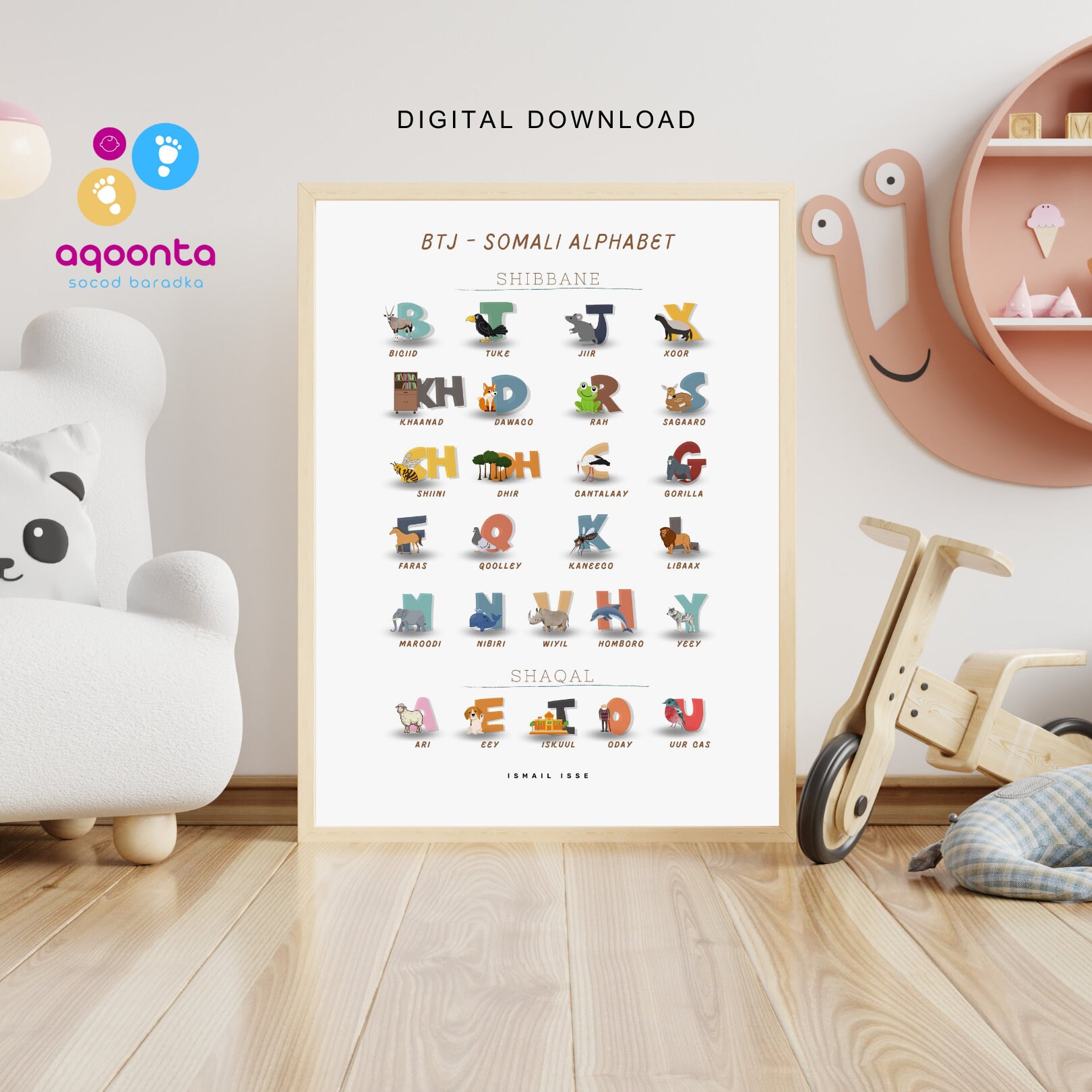 BTJ Abc Somali Alphabet Early Childhood Education Canvas - Etsy