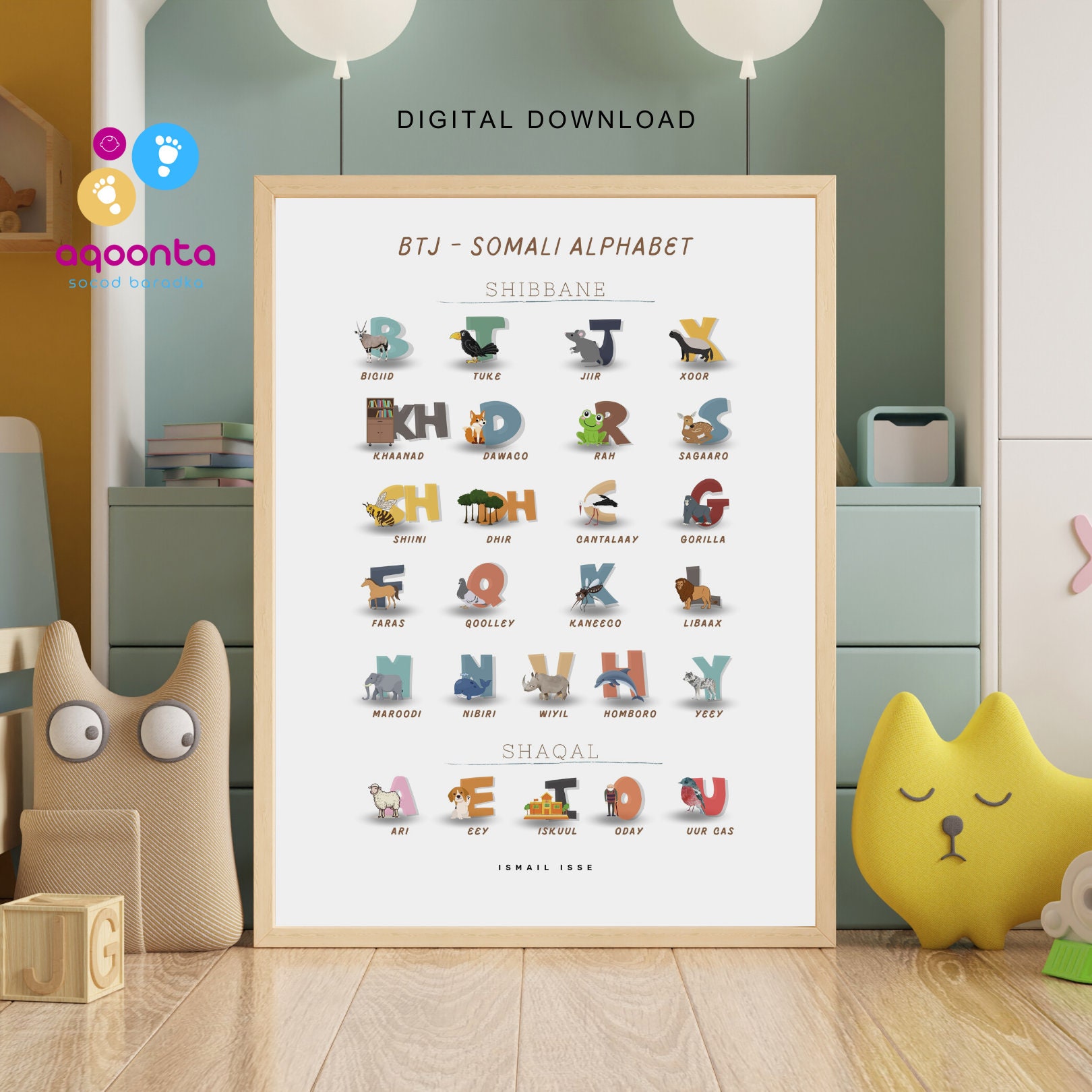 BTJ Abc Somali Alphabet Early Childhood Education Canvas - Etsy