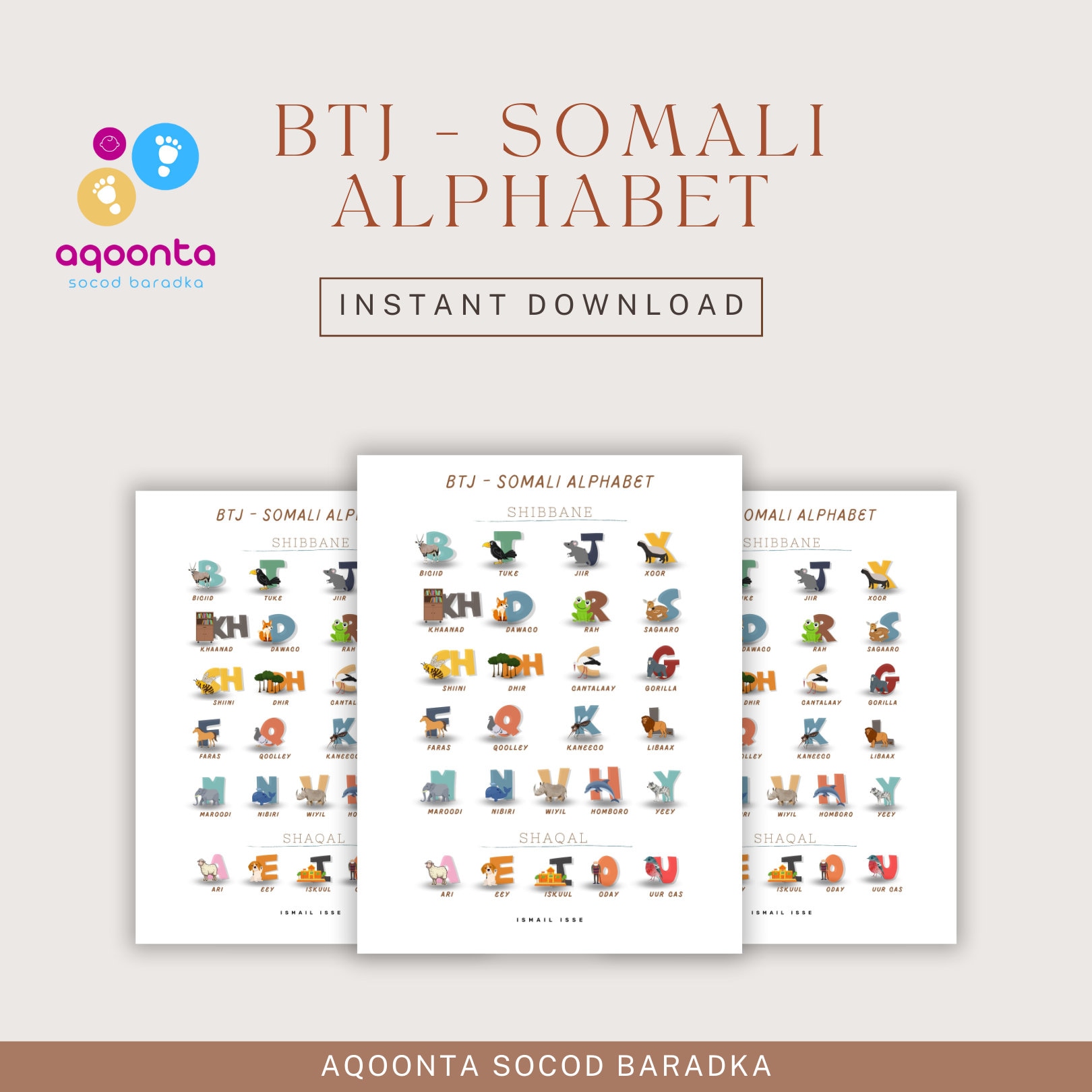 BTJ Abc Somali Alphabet Early Childhood Education Canvas - Etsy