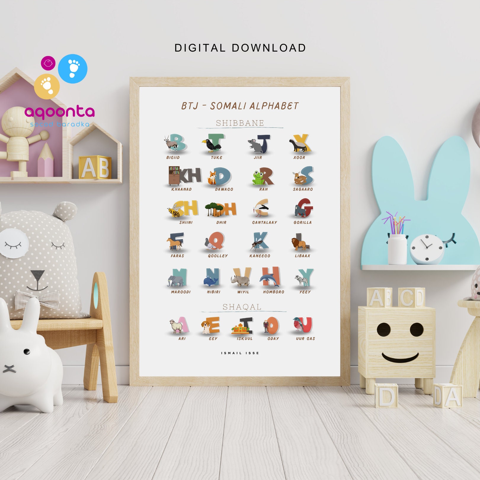 BTJ Abc Somali Alphabet Early Childhood Education Canvas - Etsy