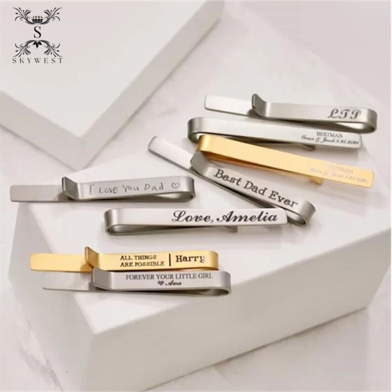 Personalized Tie Bar Custom Tie Bar Personalize Groomsman Tie Clip ...