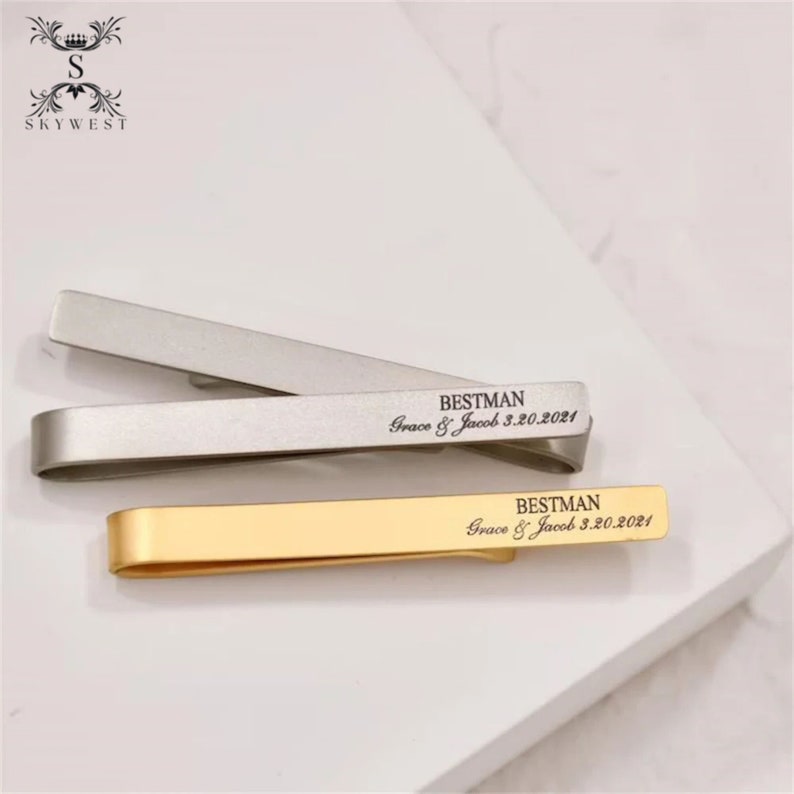 Personalized Tie Bar Custom Tie Bar Personalize Groomsman Tie Clip ...
