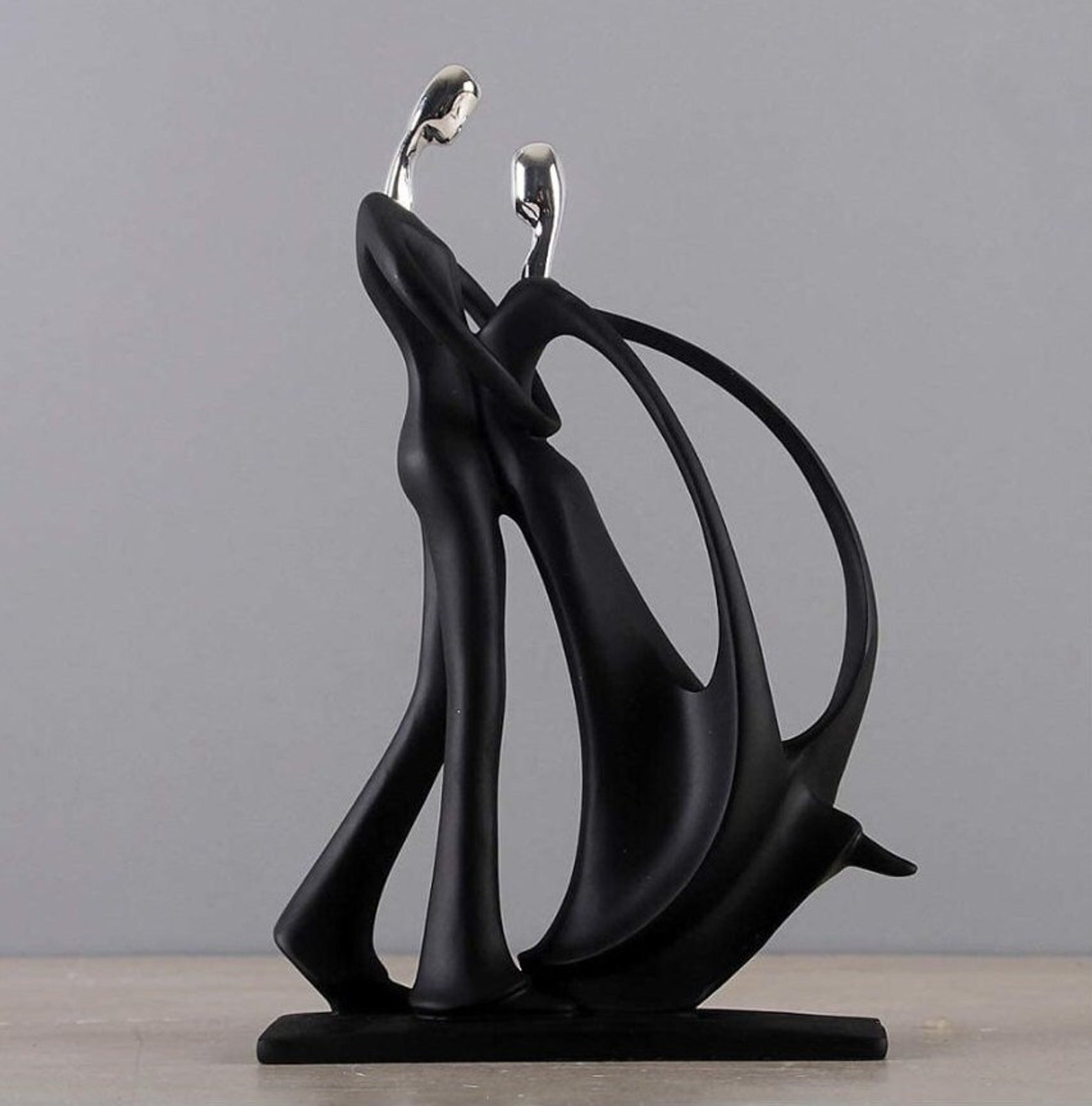 Couple Dancing in Black / Romantic Couple Figurine / Abstract Dancer ...