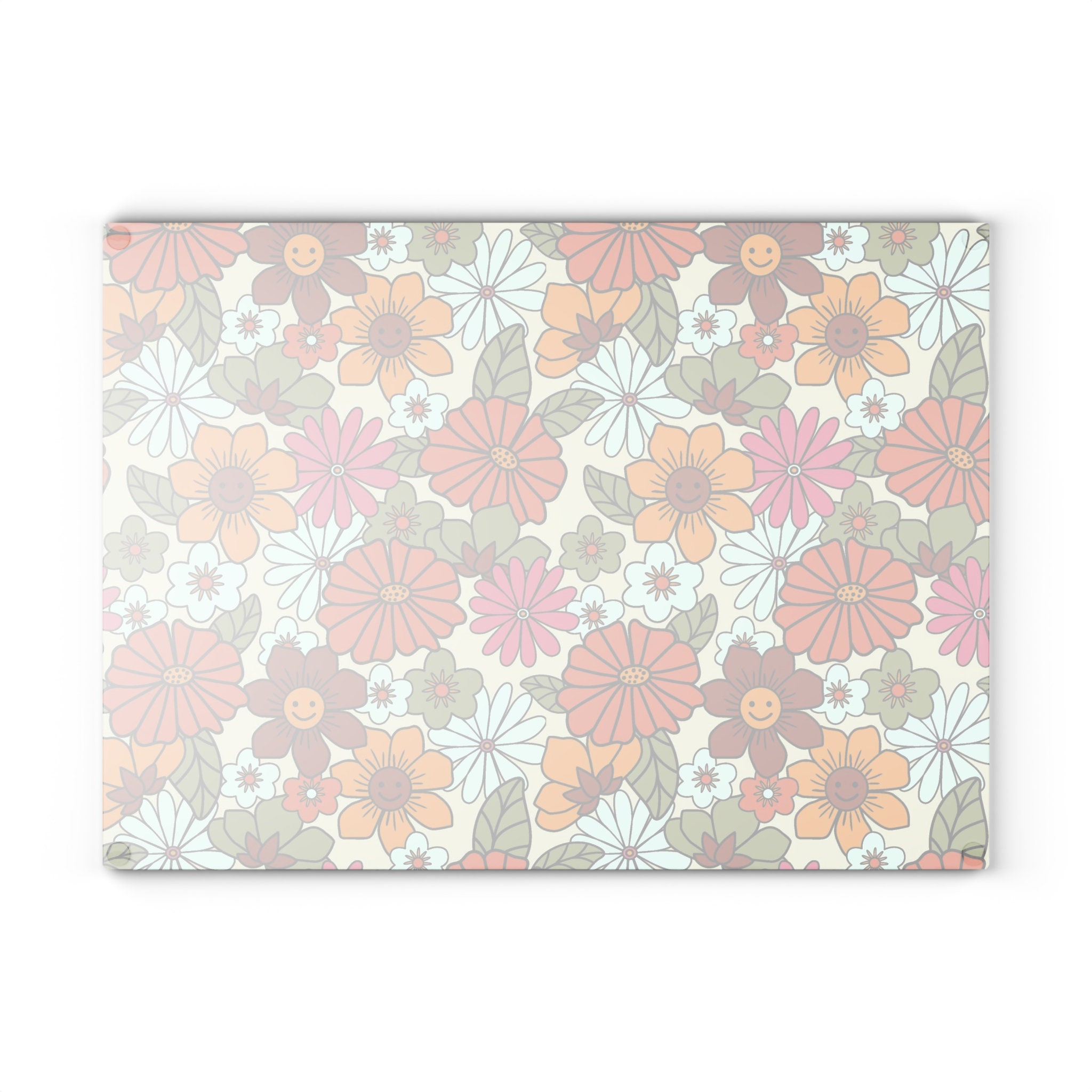 Elegant Vintage Inspired Floral Glass Cutting Board - Stylish and ...