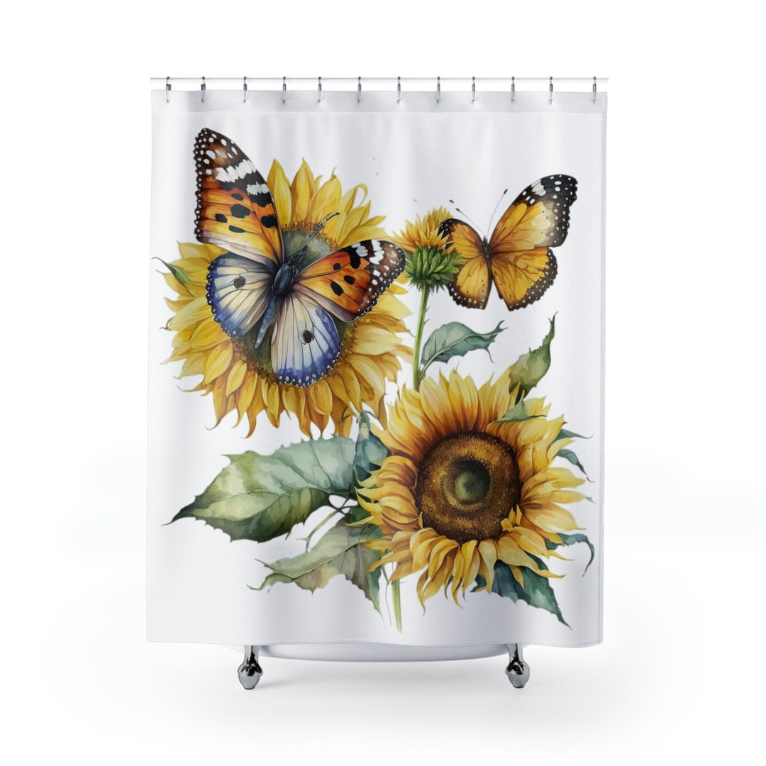 Sunflower and Butterflies Shower Curtains - Etsy