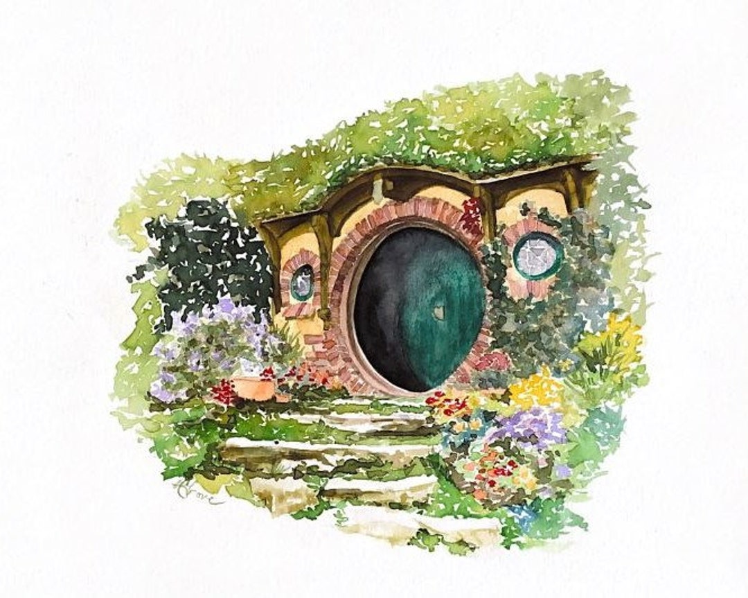 Hobbit Hole - Hobbit Painting - Tolkien Art - Lord of the Rings Art ...