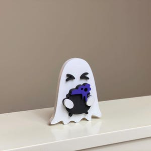 Halloween 3D Layered Wooden Ghost Family Shelf Sitter,hand Painted ...