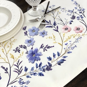 Double Sided French Style Vine Floral Table Runner 16 X 72 ",blue ...