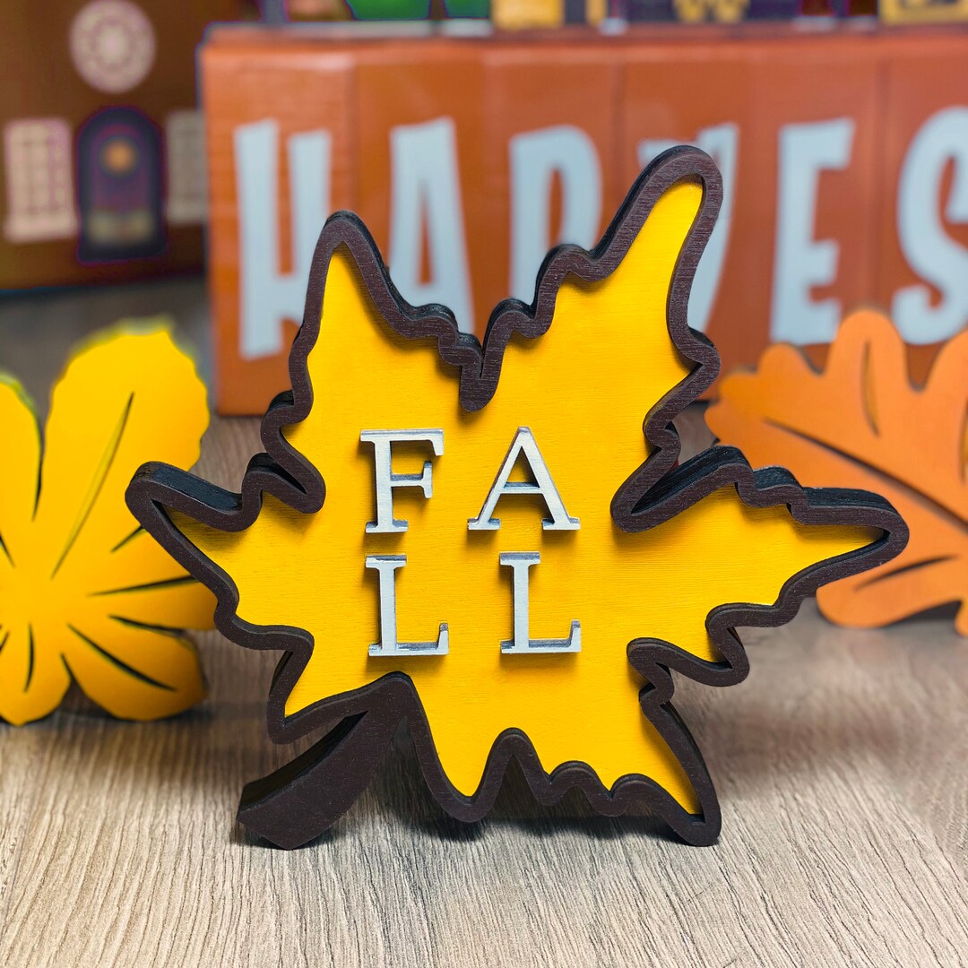 Wooden Fall Leaves Acorn Tiered Tray Decor,autumn Halloween ...