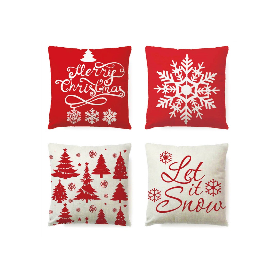 Clearance – Set of 4 New Year Holiday Decorative Pillow Cover, 17" X 17 ...
