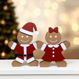 3d Wooden Christmas Gingerbread Man Tabletop Decor, Winter Holiday ...