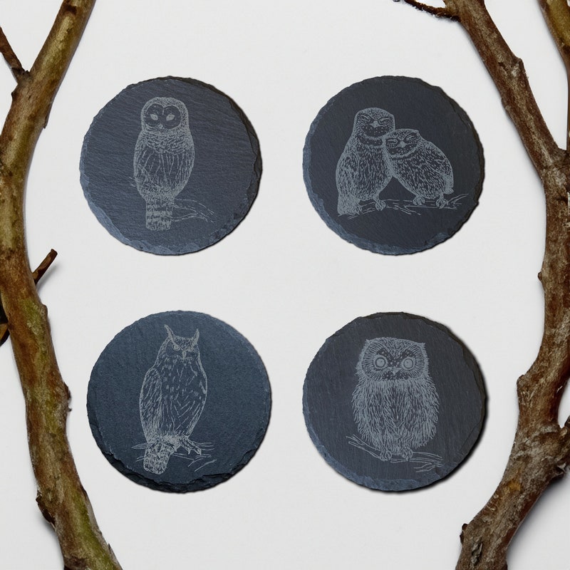 Owl Coasters - Etsy