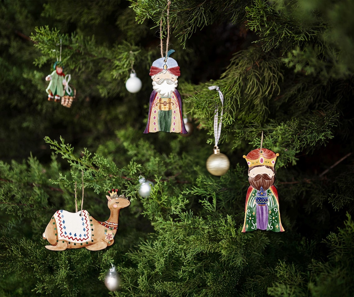 Christmas Nativity Wooden Ornament Set, Laser Cut Nativity Scene, Holy ...