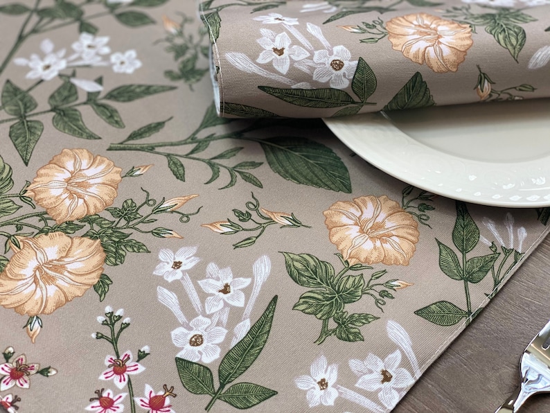 Set of 4 Vintage Floral Placemats,botanical Flower Table Mats,yellow ...