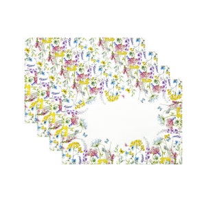 Set of 4 Wildflower and Butterfly Cotton Placemats - Etsy