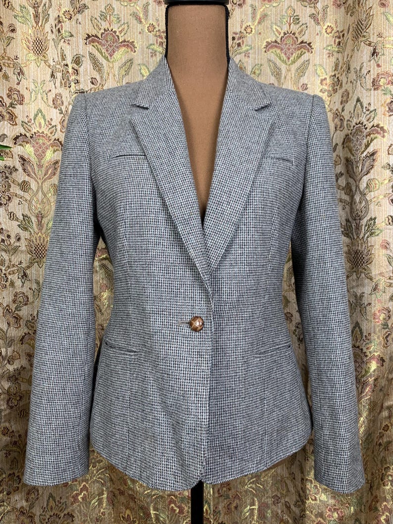 Partners Check Wool Blend Blazer - Etsy