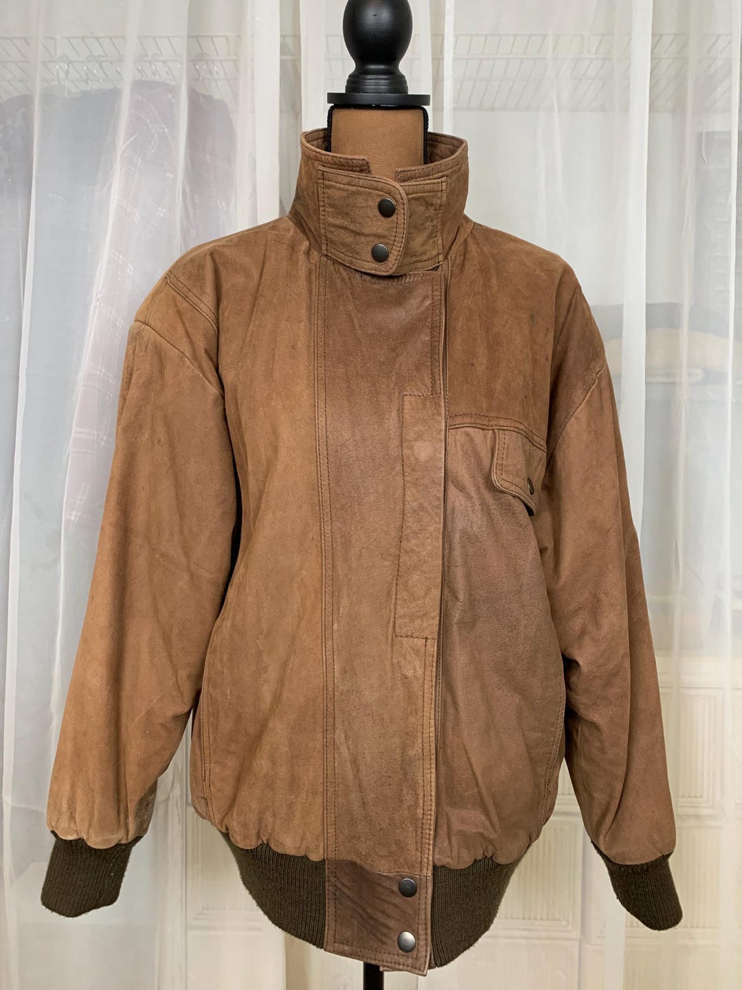 Split End Ltd Brown Leather Jacket Vintage 80s - Etsy