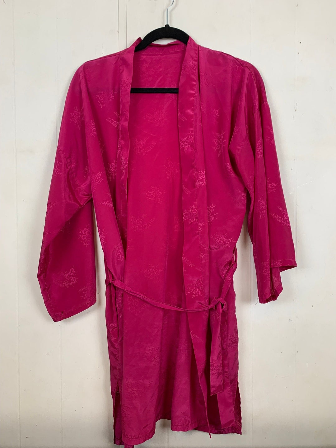 Hot Pink Floral Robe - Etsy