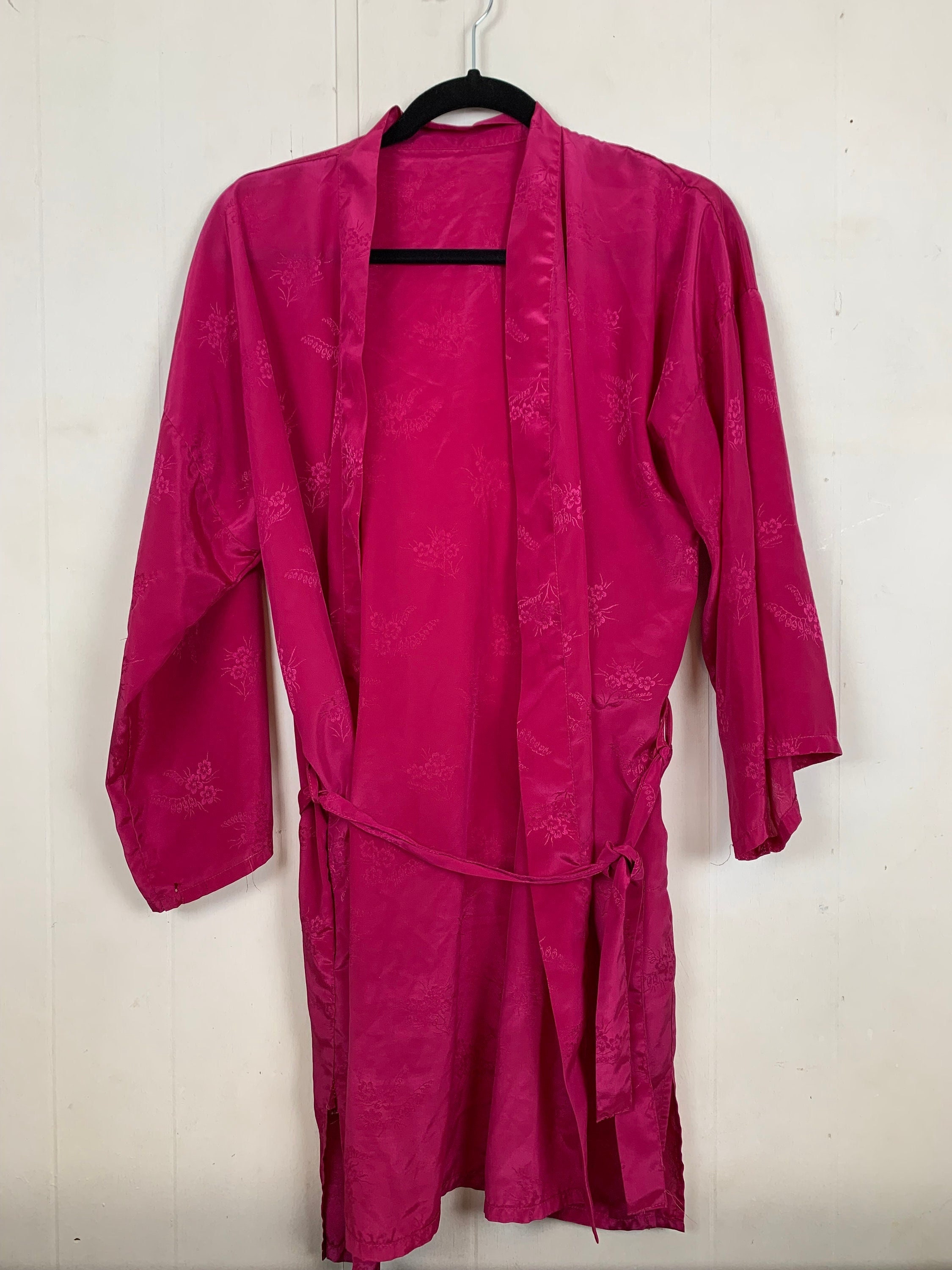 Hot Pink Floral Robe - Etsy
