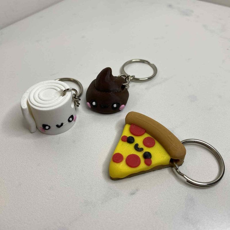 Pizza Keychain - Etsy