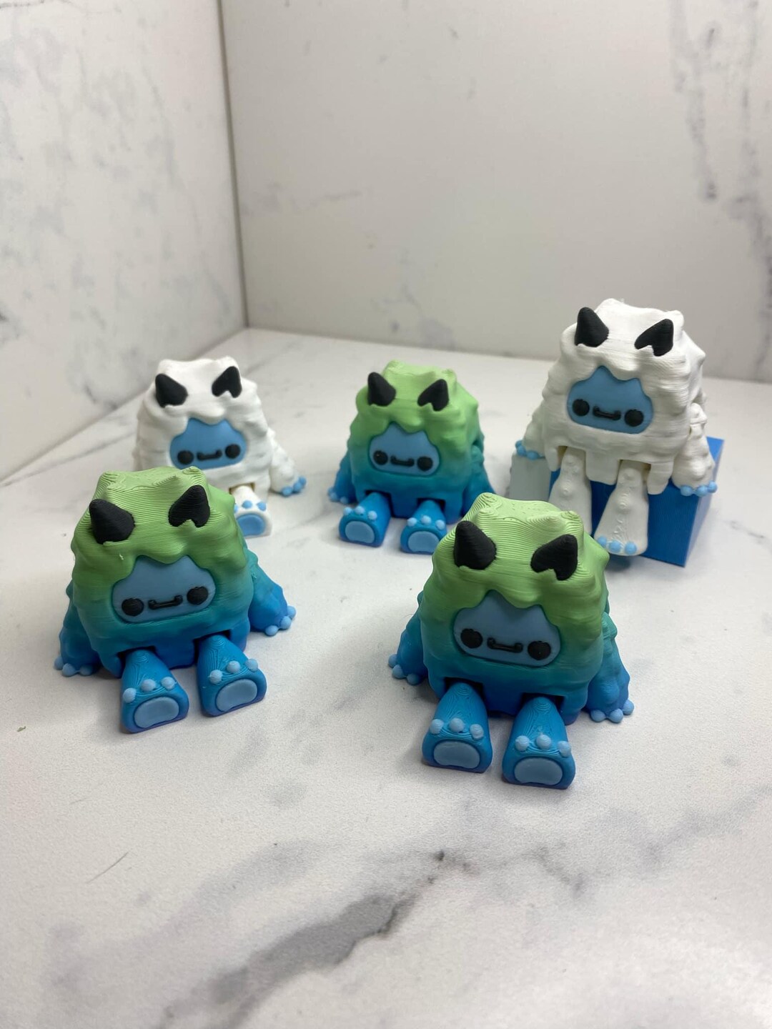 3D Printed Mini Yeti Figures, Desk Buddy, Stock Stuffer, Cute, Fidget ...