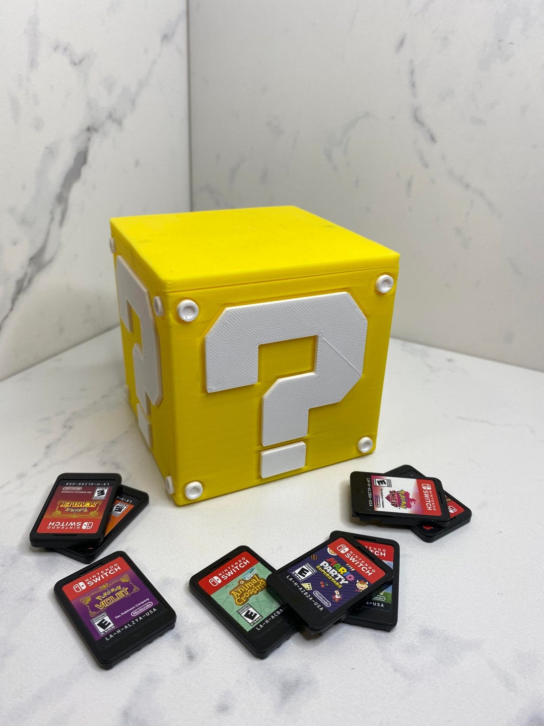 3D Printed Super Mario Question Block: Nintendo Switch Game Storage - Etsy