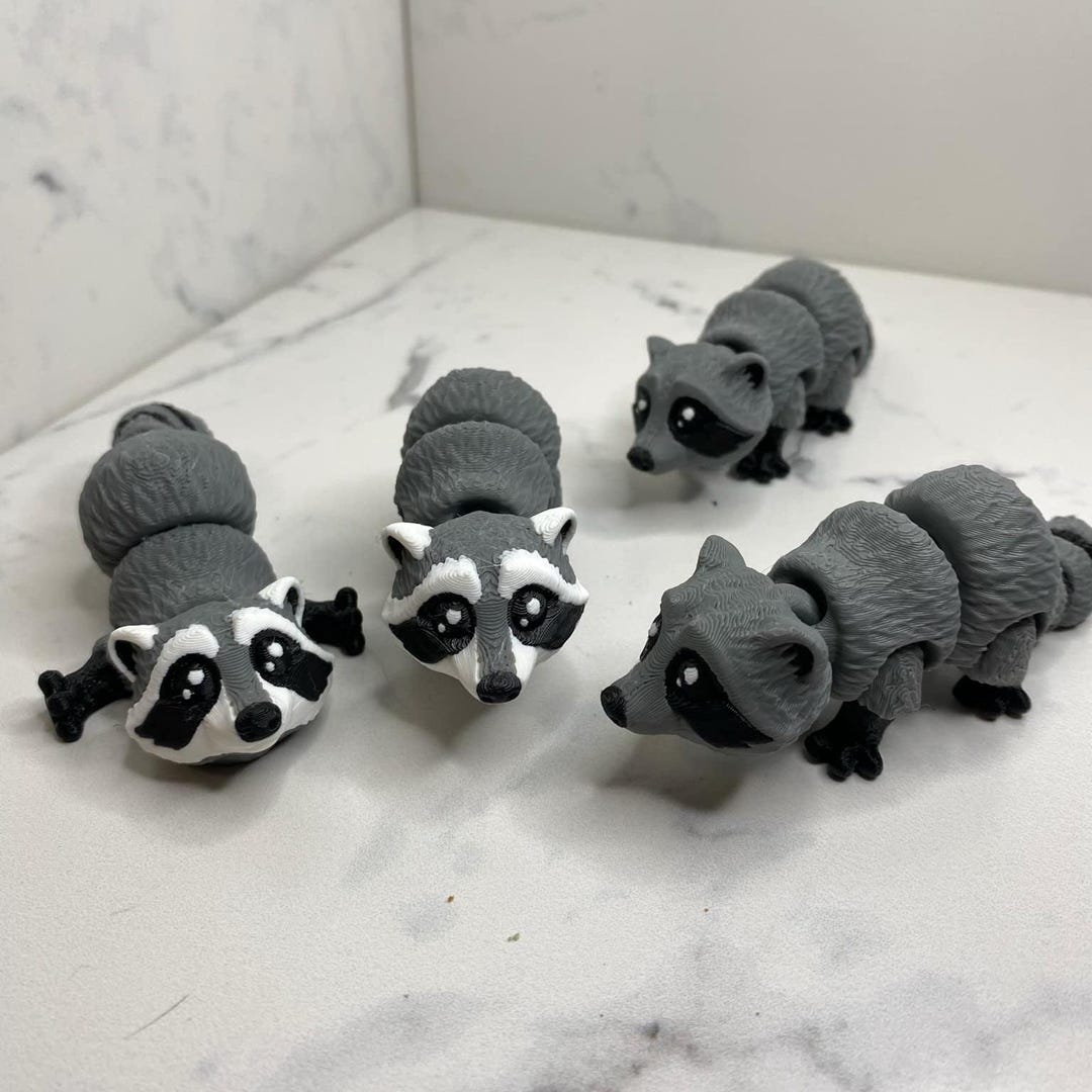 3D Printed Mini Raccoon Fidget Toy, Sensory Play, Stocking Stuffer ...
