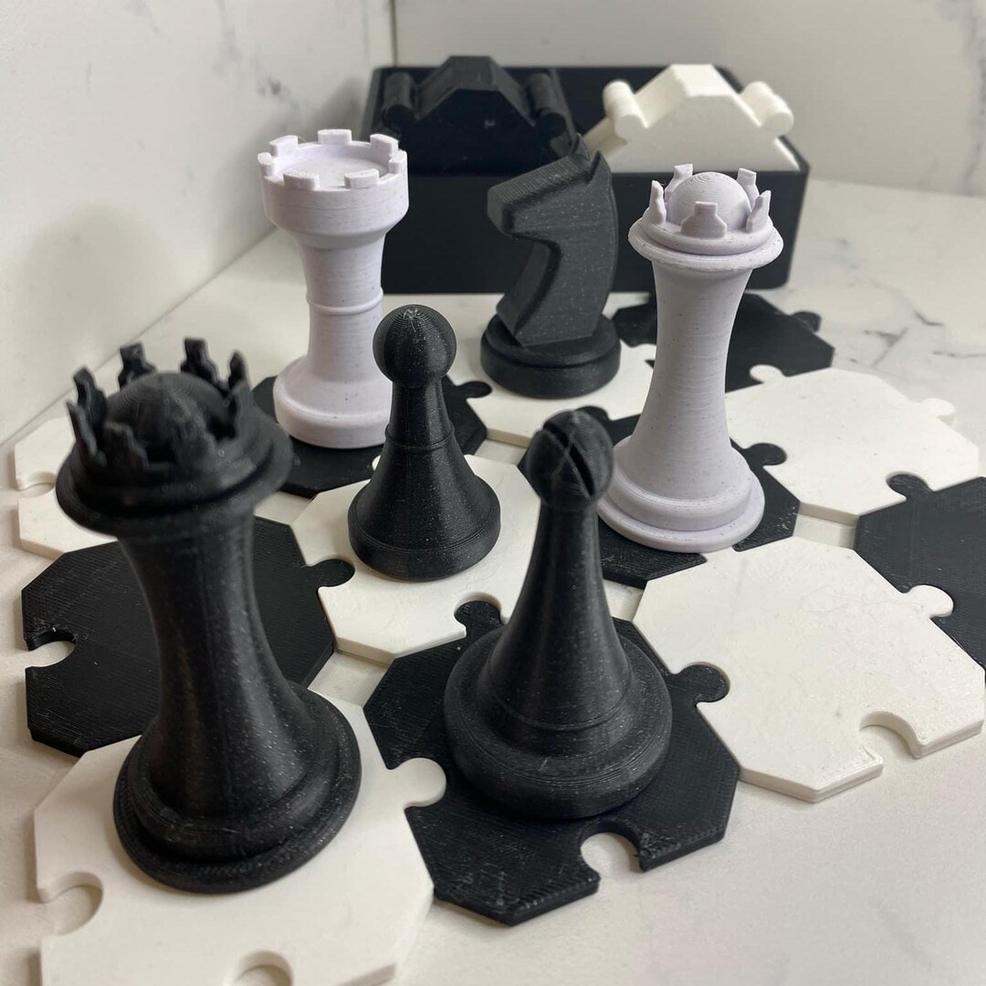 3D Printed Chess, Checkers, or Combo Set, Board Game, Educational Game ...