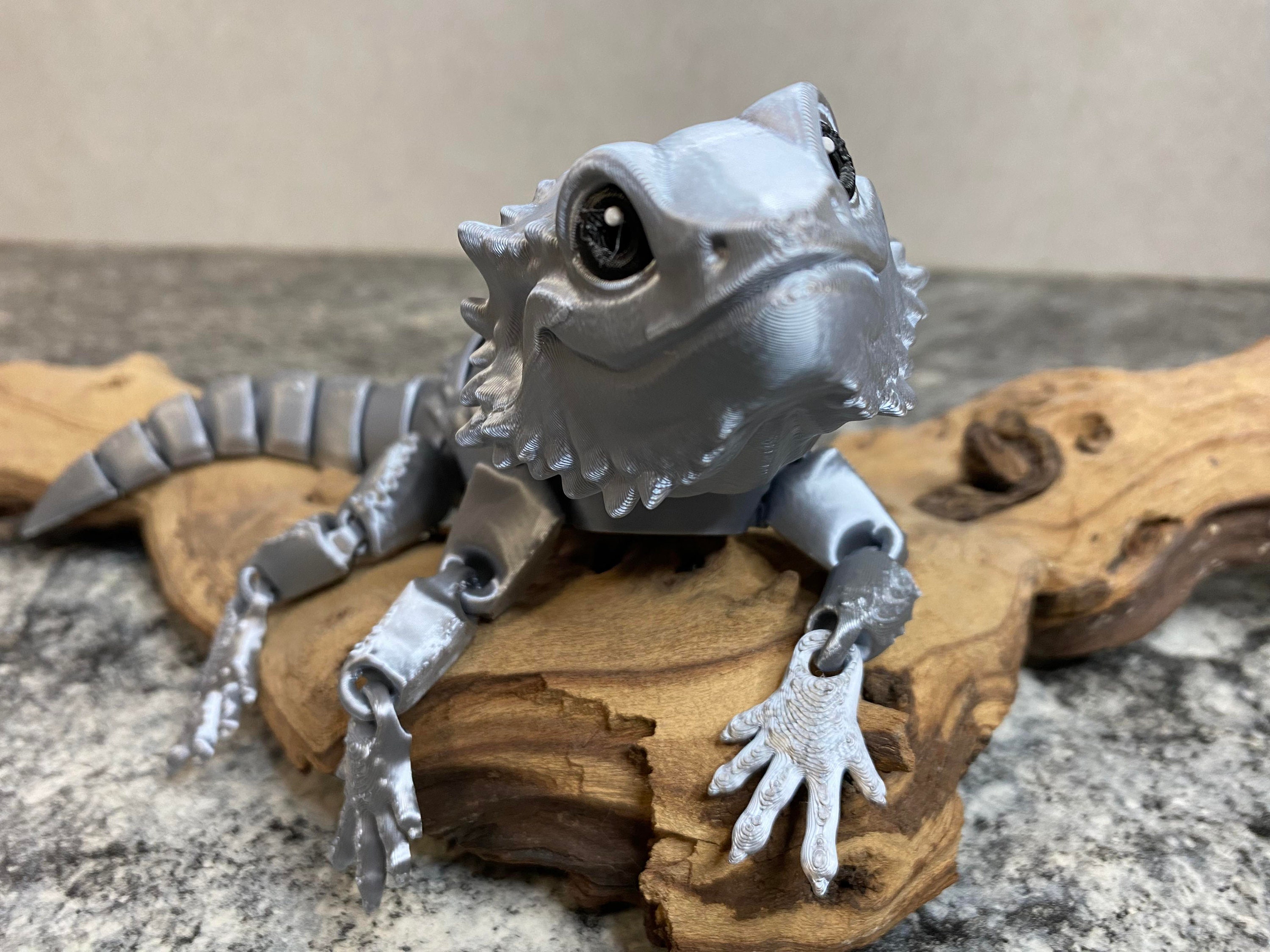 3d Printed Bearded Dragon Articulating Fidget Toy, Vibrant, Realistic ...