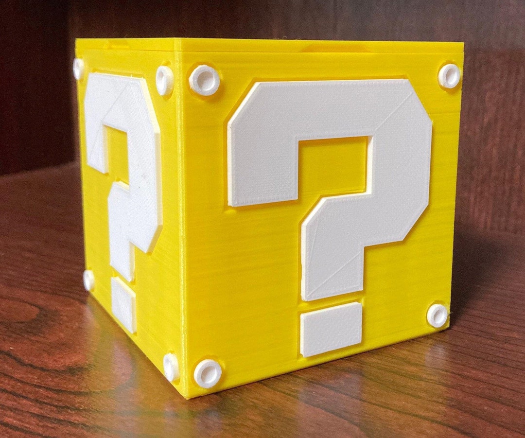 3d Printed Super Mario Question Block Nintendo Switch Game Storage Case ...