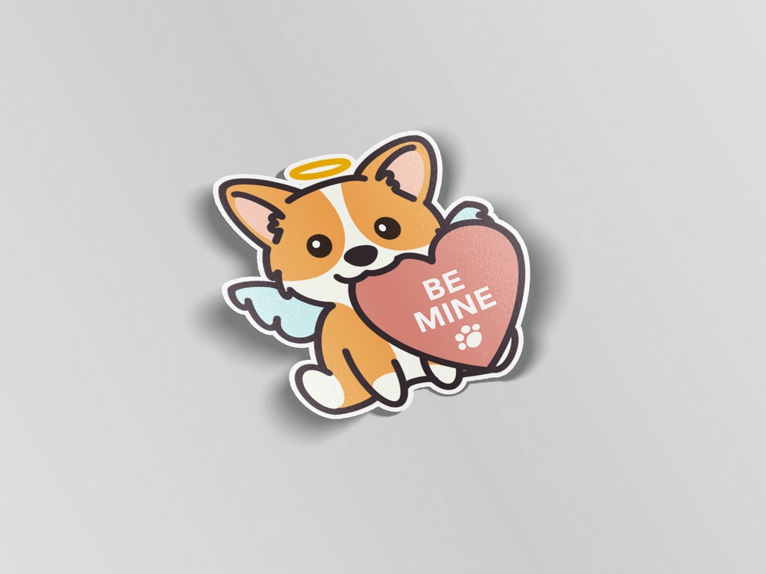 Corgi Love Sticker, Die Cut Dog Label, Small Vinyl Sticker, Artist ...