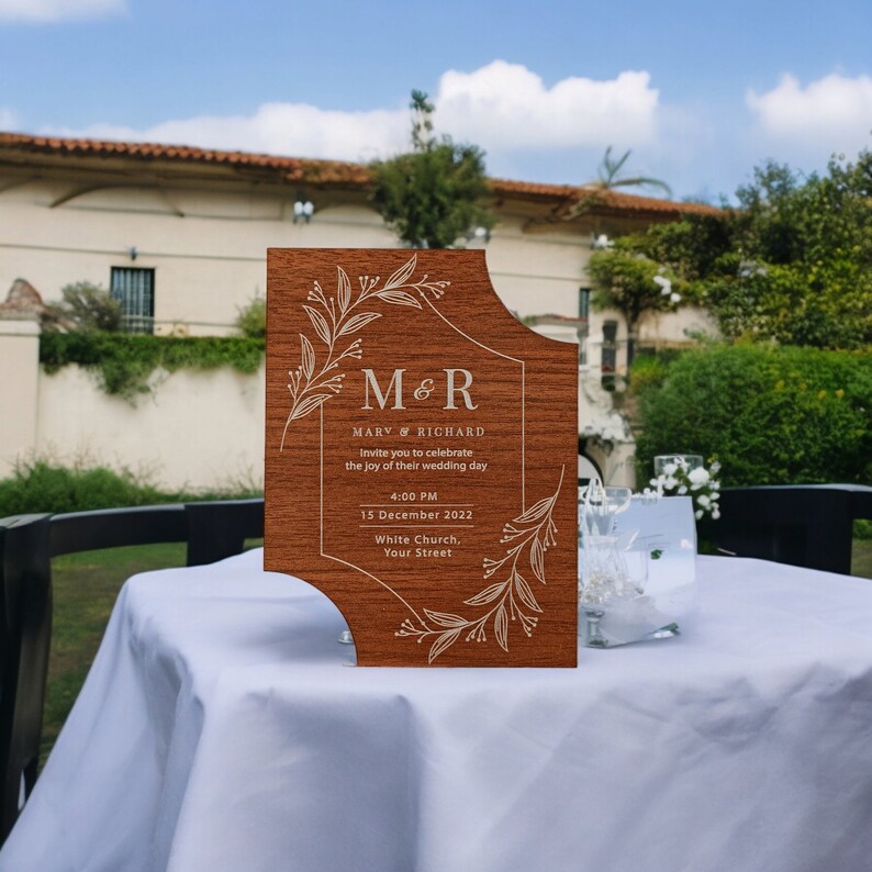 Personalized Invite, Wood Invitation, Country Wedding, Engraved Wedding ...