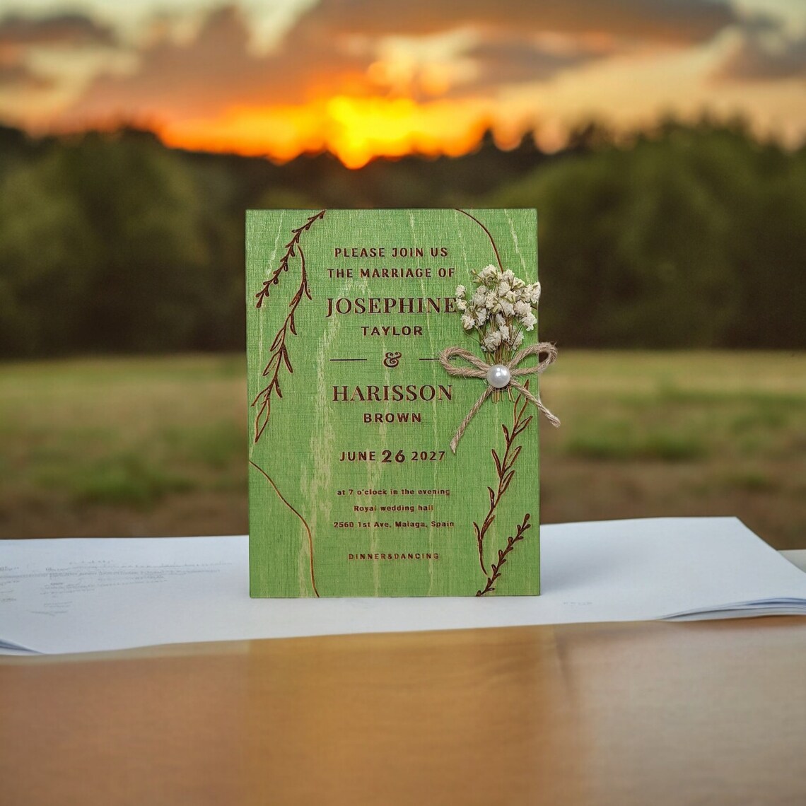 Wooden Invitations, Personalized Invite, Engraved Invitation, Save the ...